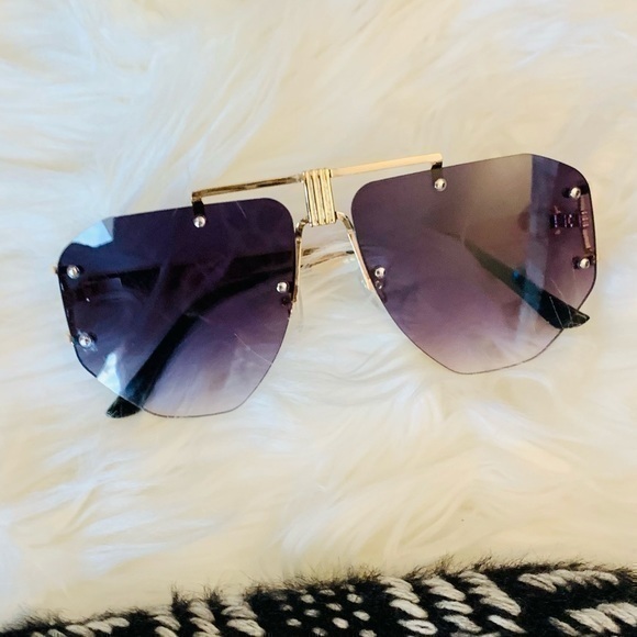 Accessories | Frameless Gradient Gray Lens Aviator Sunglasses | Poshmark